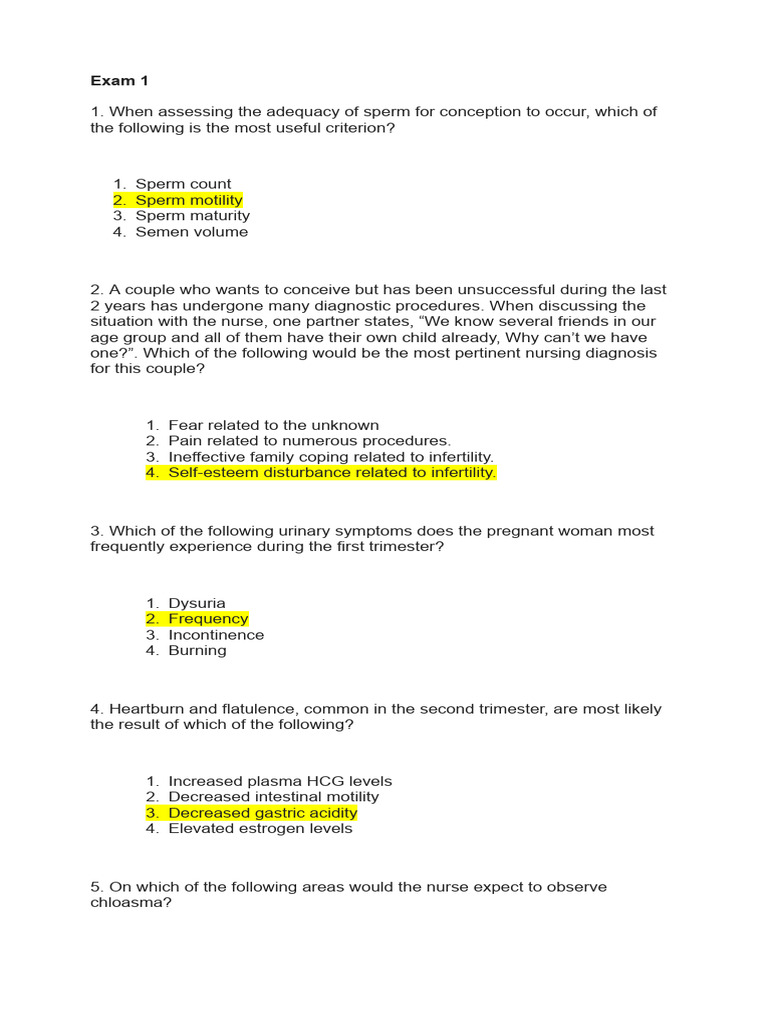 Nursing Assessment for Pregnancy and Infertility | PDF | Pregnancy ...