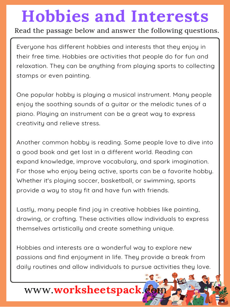 Hobbies and Interest Reading Comprehension Passage - 1 | PDF
