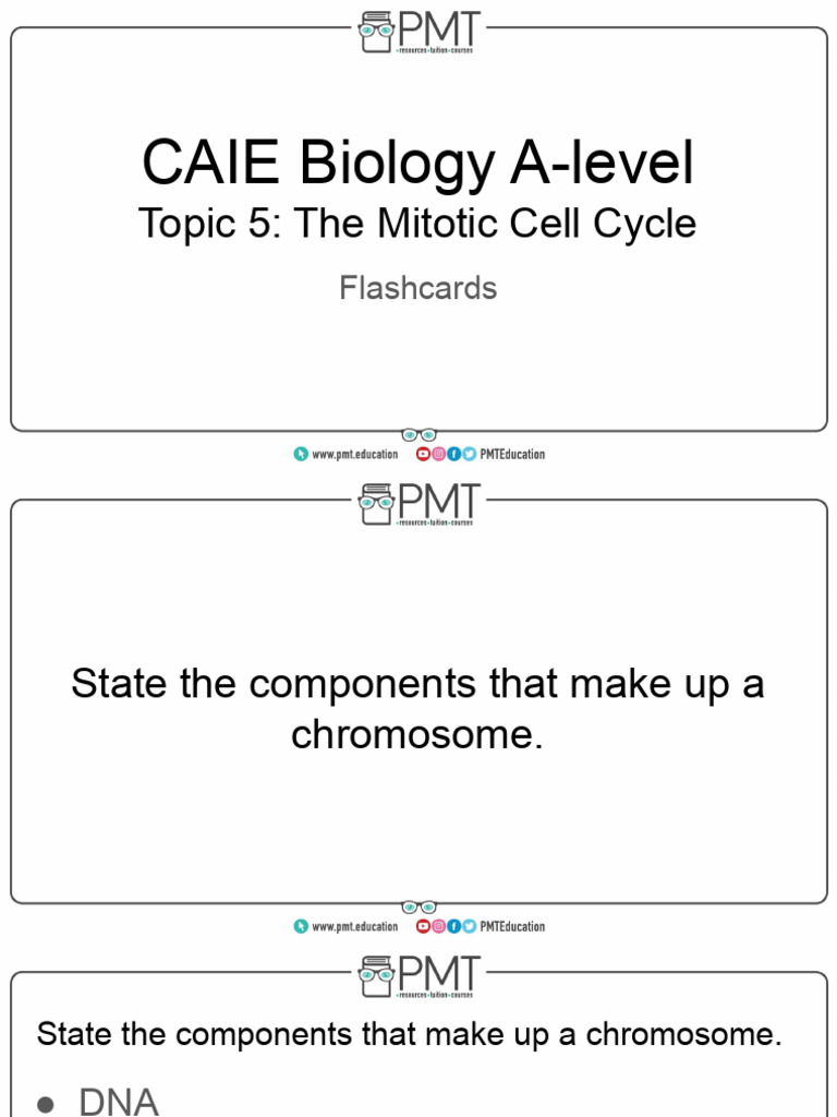 Flashcards - Topic 5 The Mitotic Cell Cycle - CAIE Biology A-Level ...