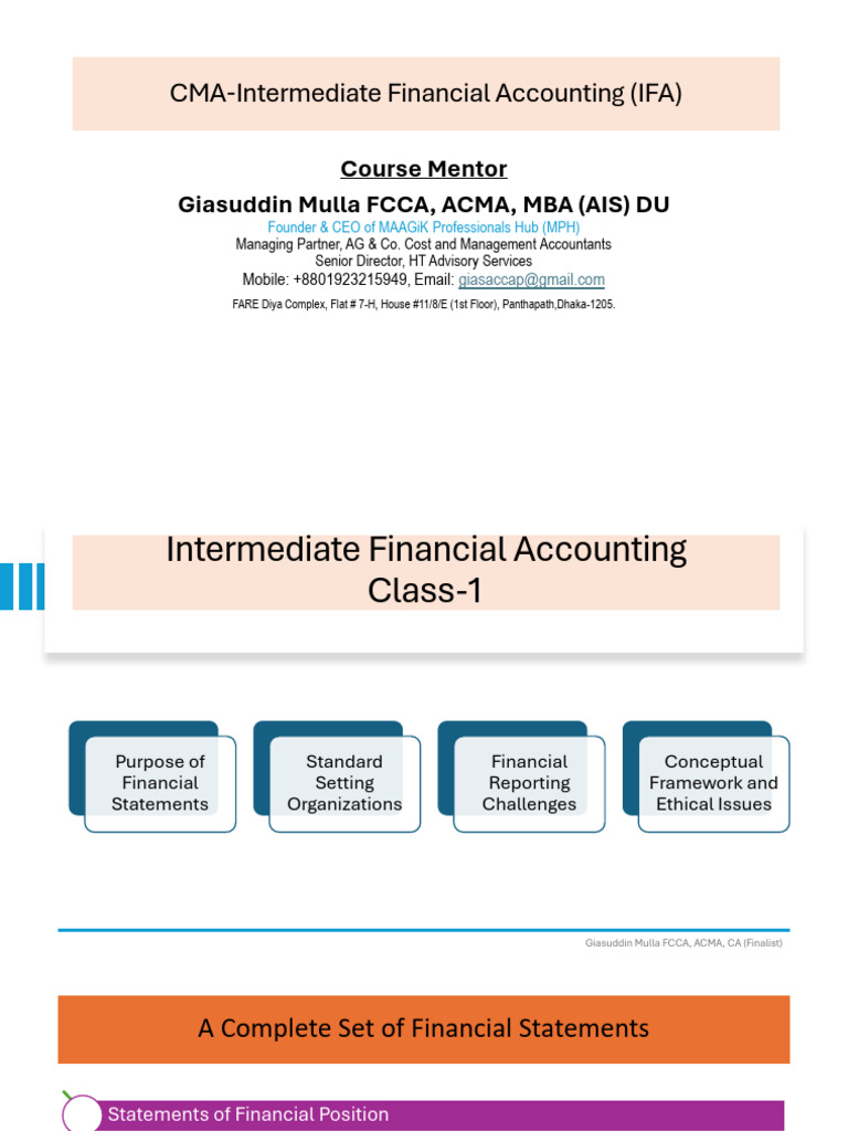 IFA - Class 1 PPT, GM FCCA, ACMA | PDF | Accounting | Regulatory Compliance