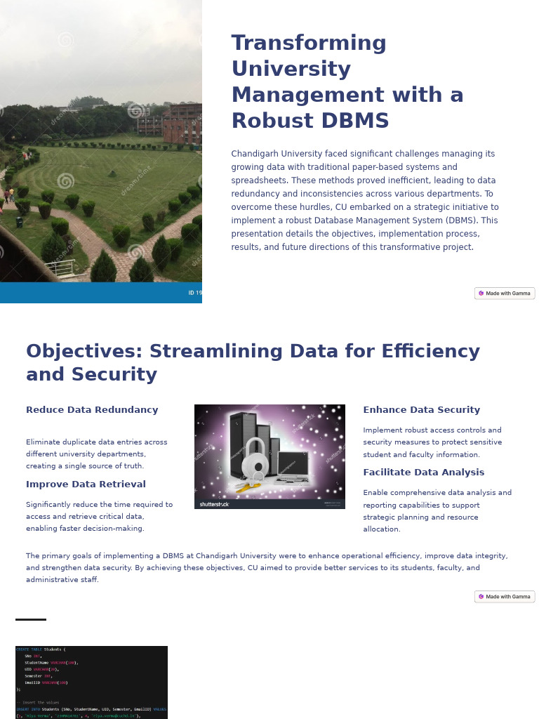 Transforming University Management With A Robust DBMS | PDF | Databases | Usability