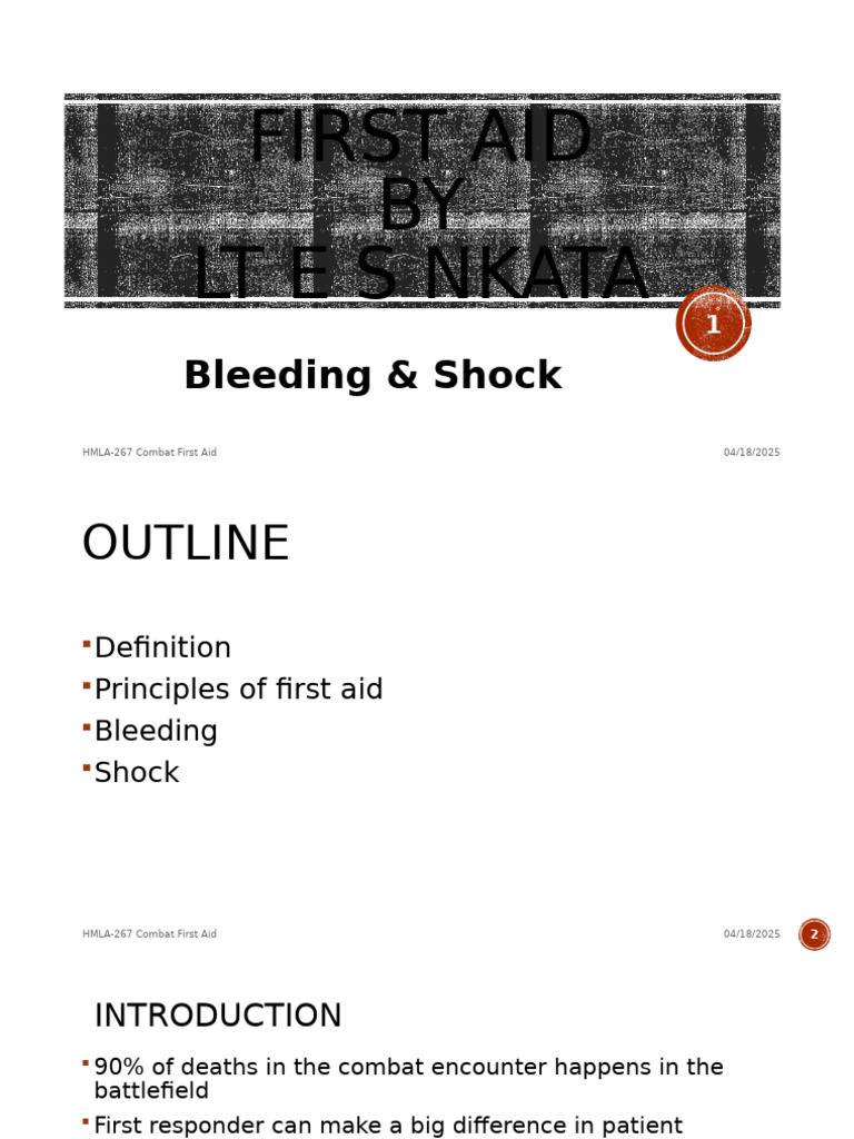 Combat First Aid: Bleeding & Shock Management | PDF | First Aid | Shock ...