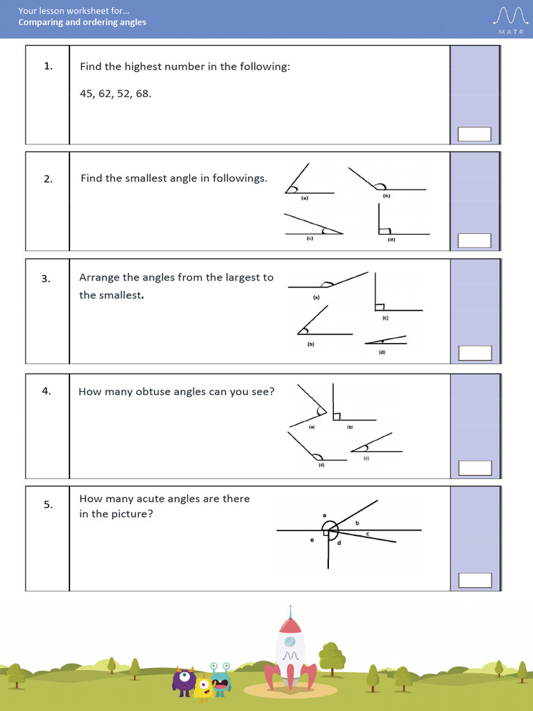 Comparing and Ordering Angles | PDF