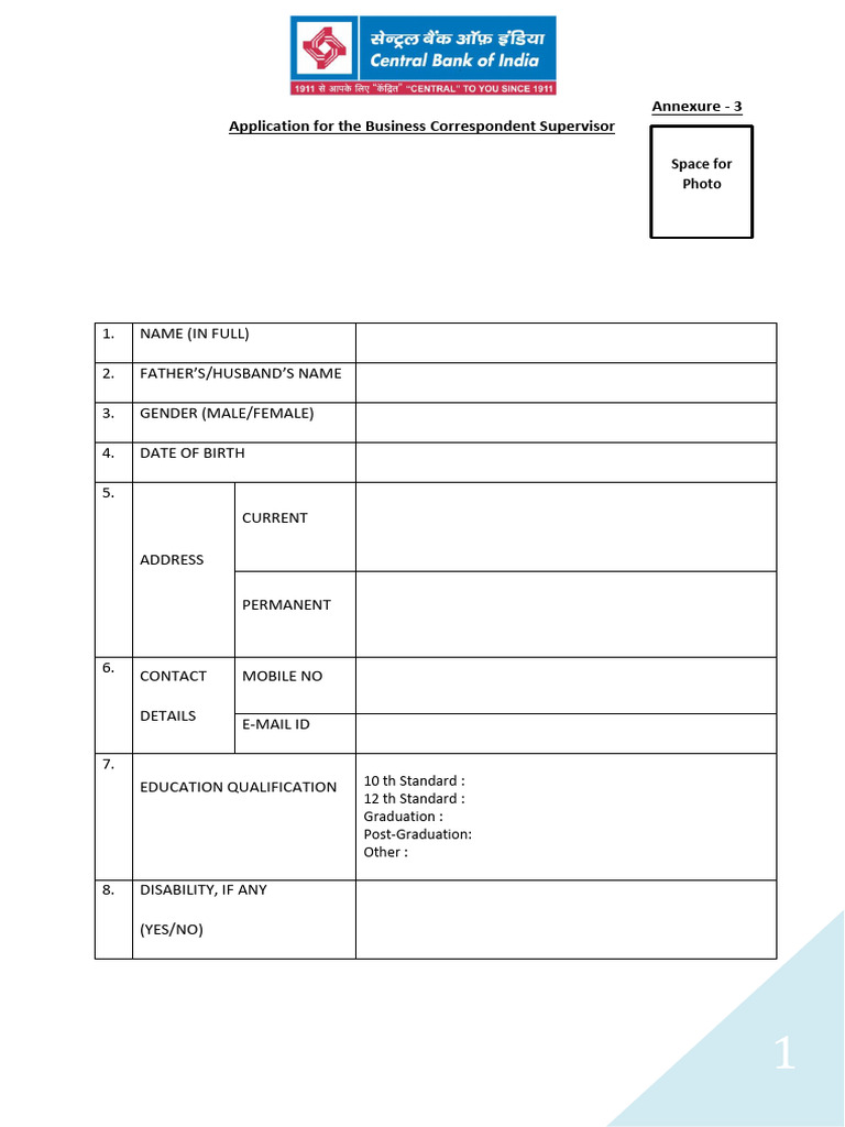 Business Correspondent Supervisor Application | PDF | Justice | Crime ...