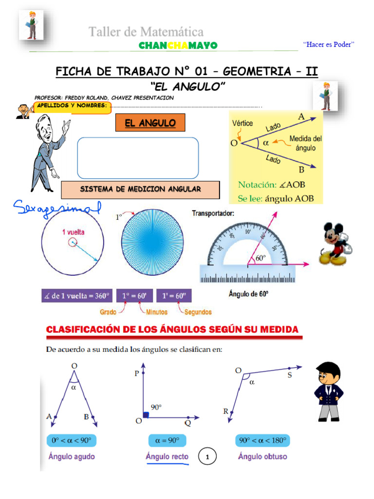 FICHA N° 01 - GEOMETRIA - IGNACIO - EL ANGULO | PDF