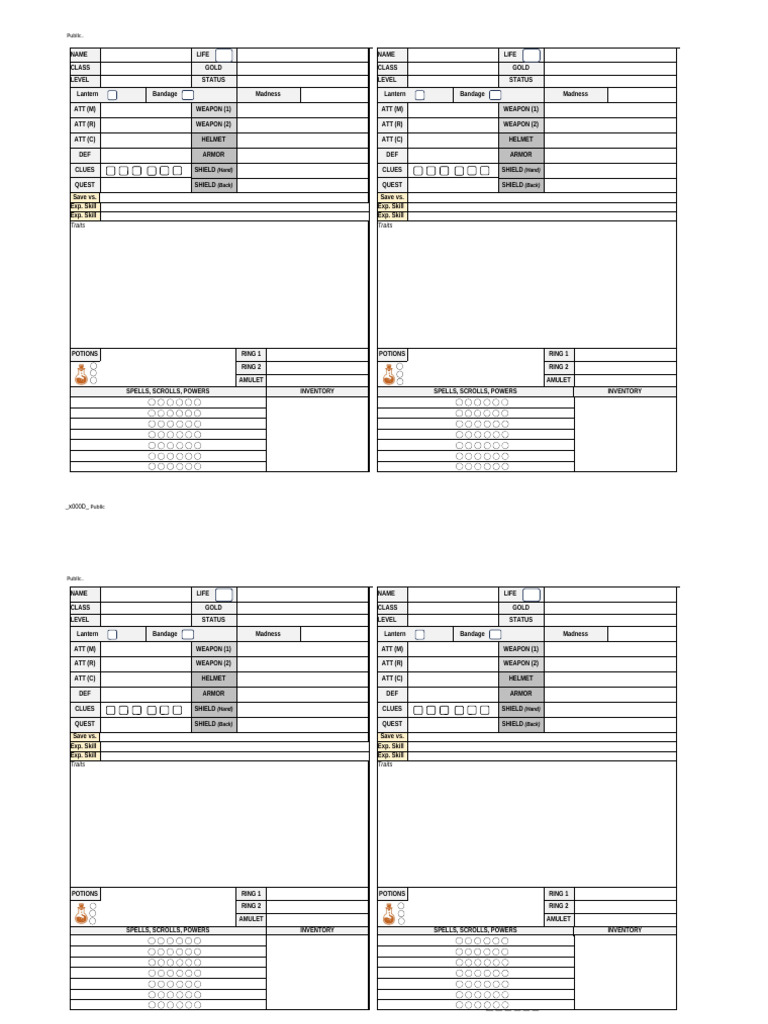 RPG Character Inventory Overview | PDF | Role Playing Games | Role ...