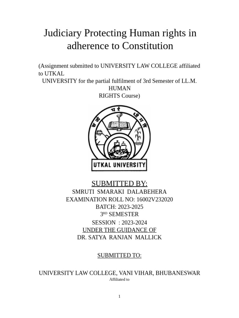 Judiciary Upholding Human Rights in Adherence To Constitution | PDF ...