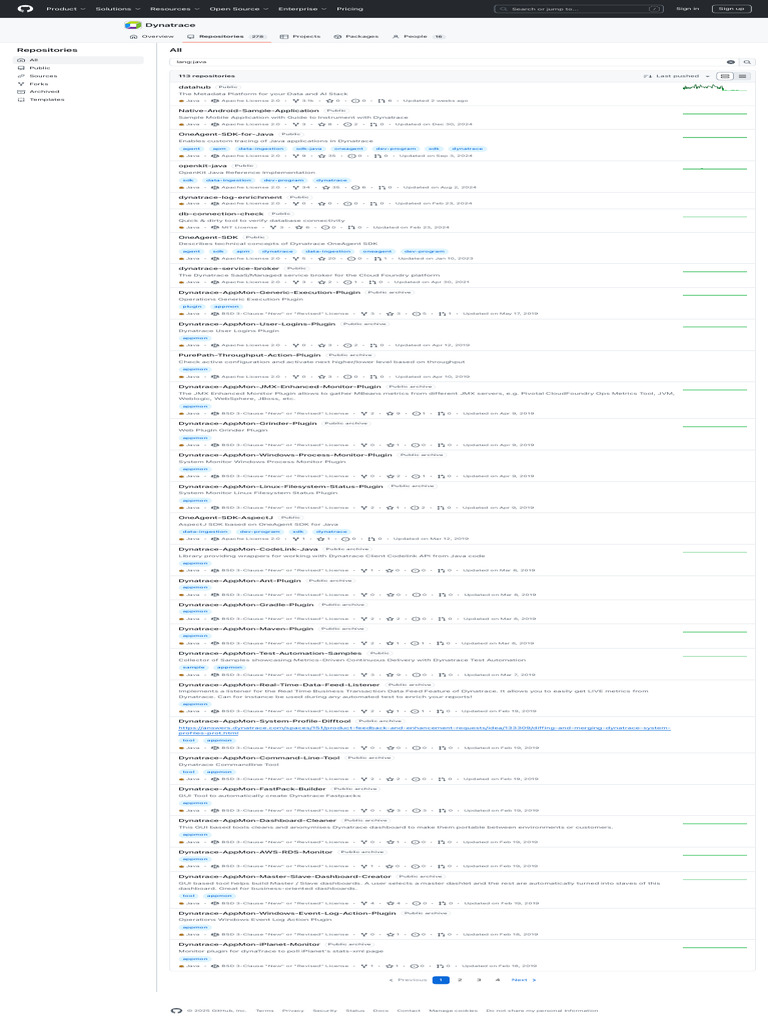 Dynatrace Repositories GitHub | PDF | Java (Programming Language ...
