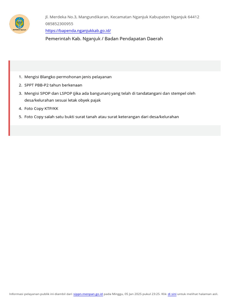 Unduh Standar Pelayanan - Pemecahan SPPT PBB-P2 | PDF