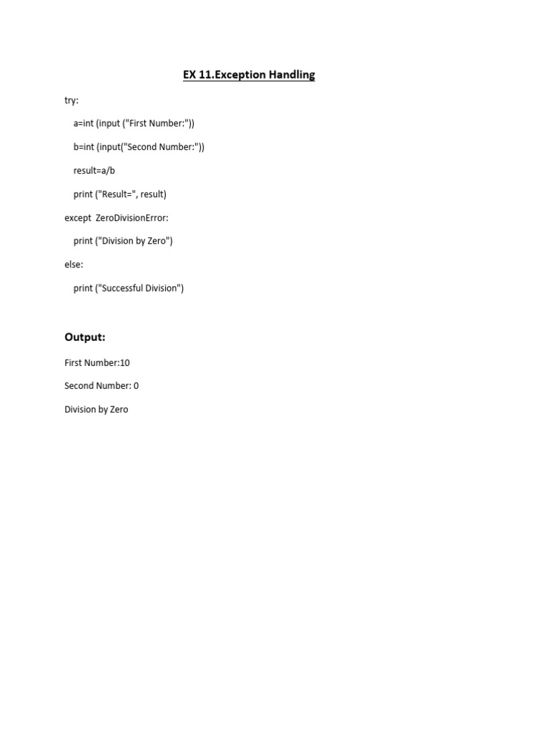 Ex11.Exception Handling | PDF