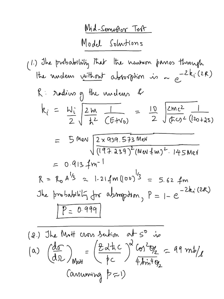 Mid-sem solutions | PDF