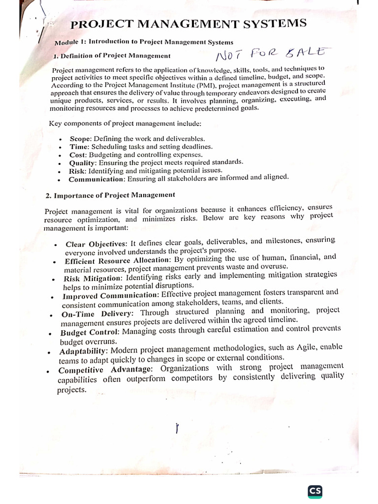 Project Management Systems | PDF