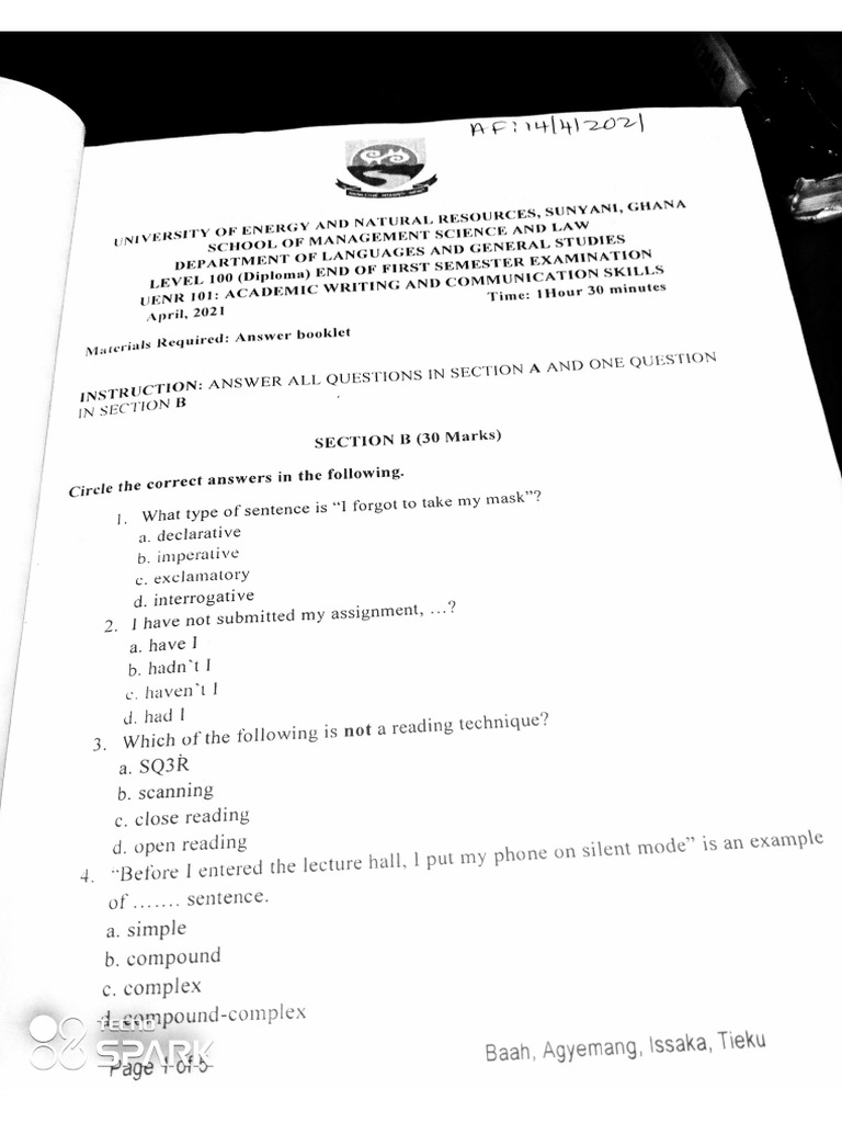 Academic Writing Past Questions 2 | PDF