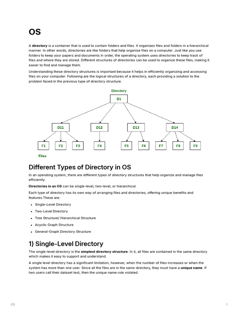 Acyclic and General Graph Directories | PDF | Directory (Computing ...