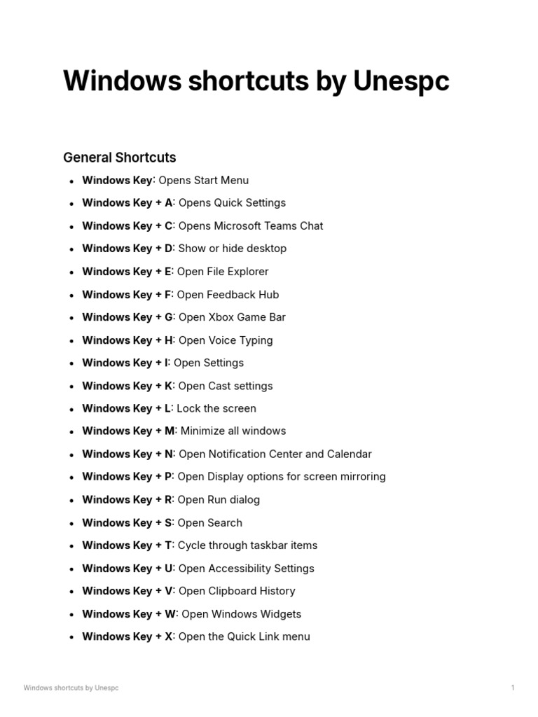 Windows 11 Shortcuts Guide by Unespc | PDF | Window (Computing) | Ibm ...