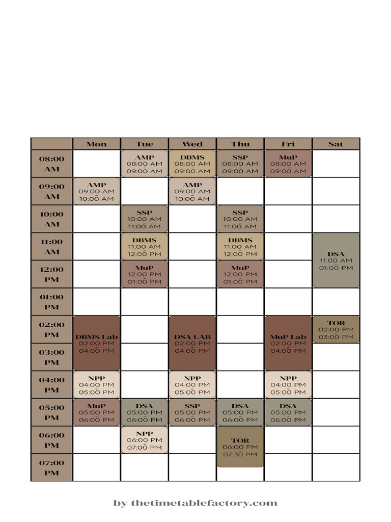 Timetable | PDF