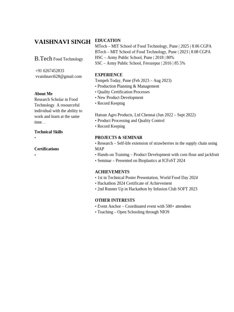 T Christina Resume Template | PDF