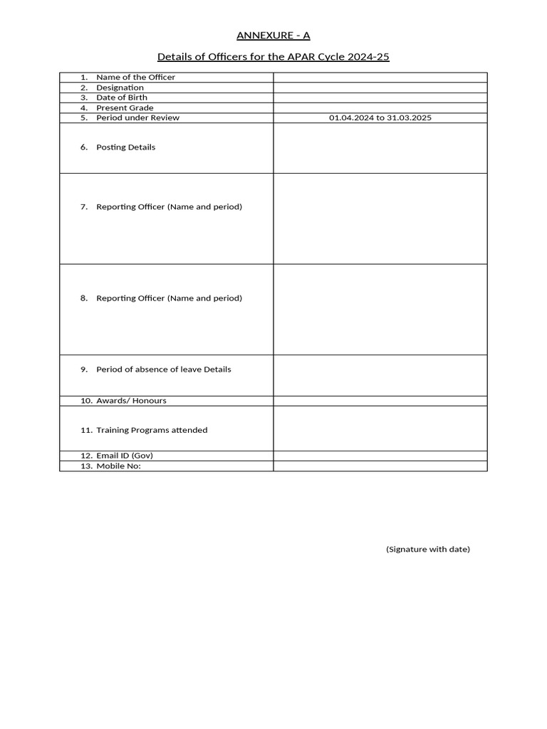 Apar Form | PDF