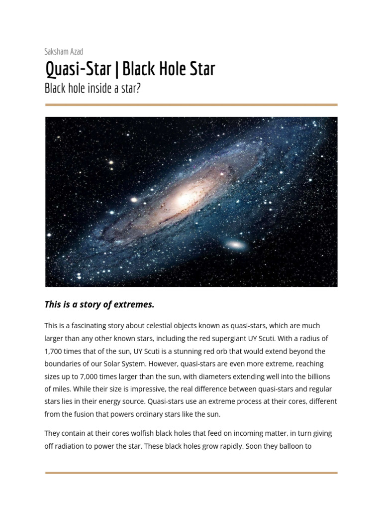 Quasi Star Black Hole Star 2 | PDF | Stars | Black Hole