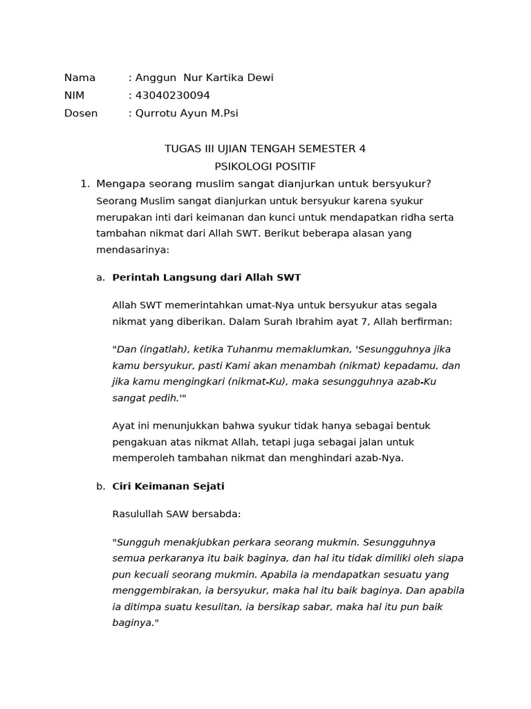 Anggun N Kartika D - 094 - UTS Psikologi Positif - 4C | PDF