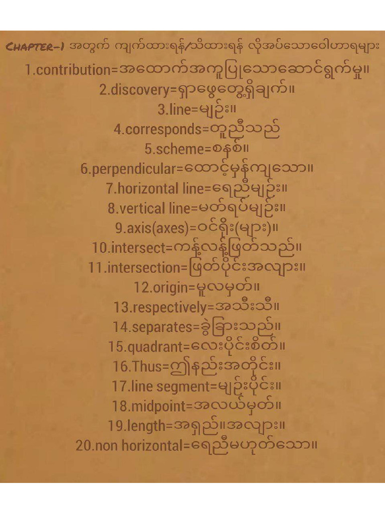 Chapter 1 (M) Dictionary | PDF