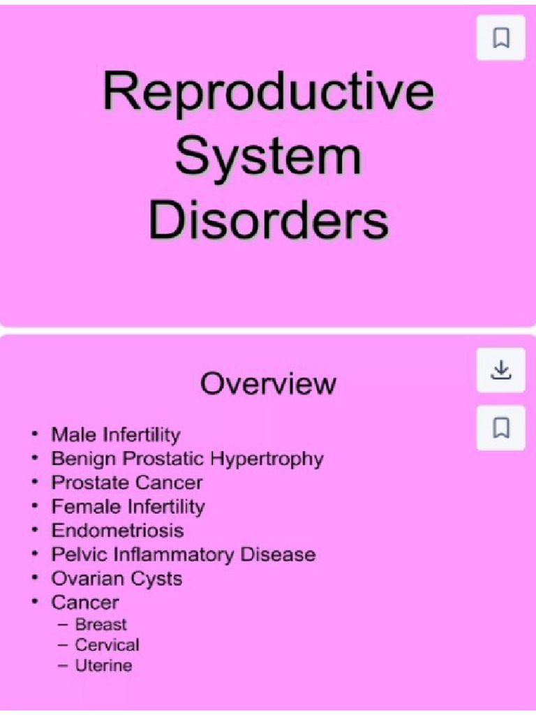 Medsurg Reproductive Disorders PDF | PDF