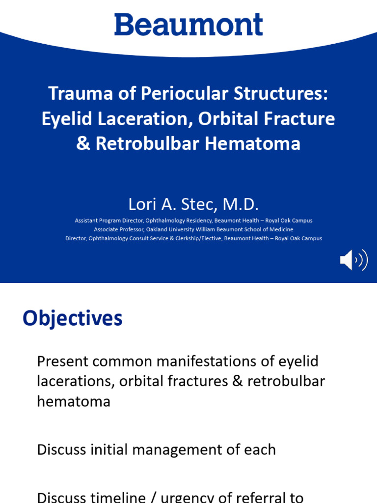 Trauma Periocular Structures | PDF | Injury | Traumatology