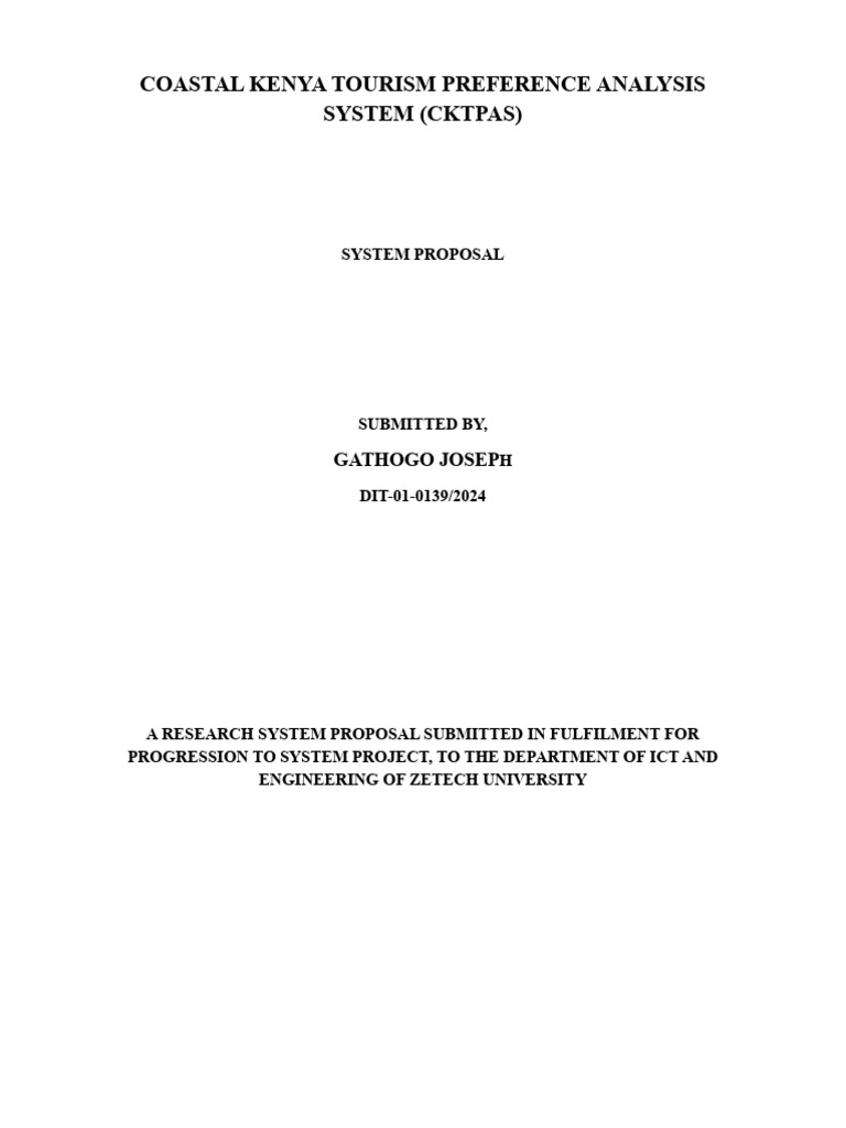 System Proposal Template Raw | PDF | Tourism | System