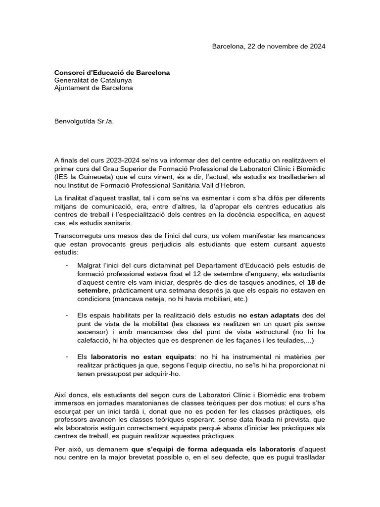 Escrit Consorci | PDF