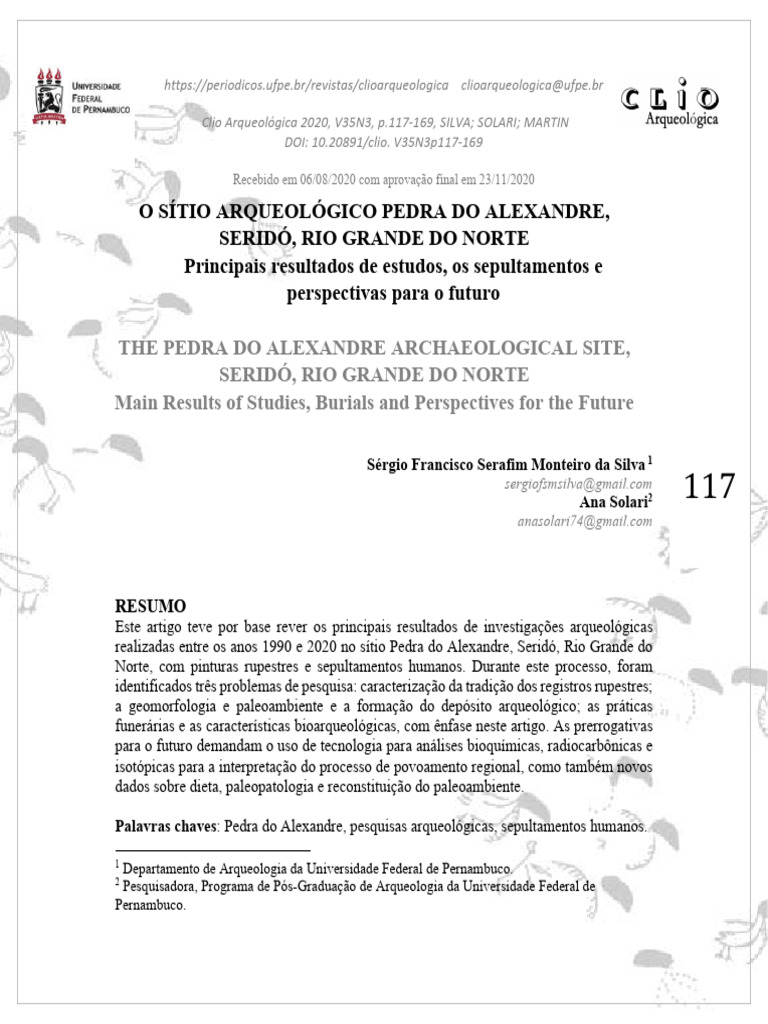 O Sitio Arqueologico Pedra Do Alexandre | PDF | Artefato (Arqueologia) | Osso