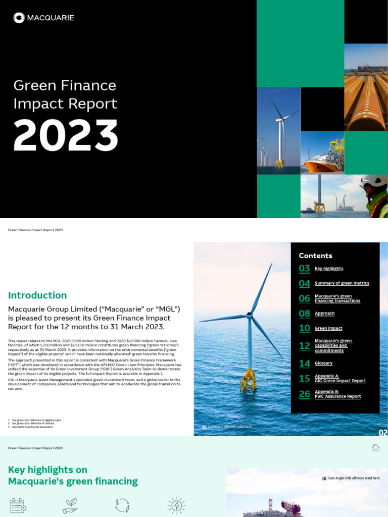 Macquarie Green Finance Impact 2023 | PDF | Life Cycle Assessment ...