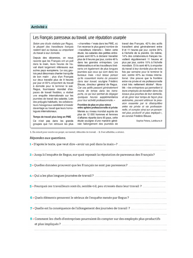 Les français paresseux | PDF