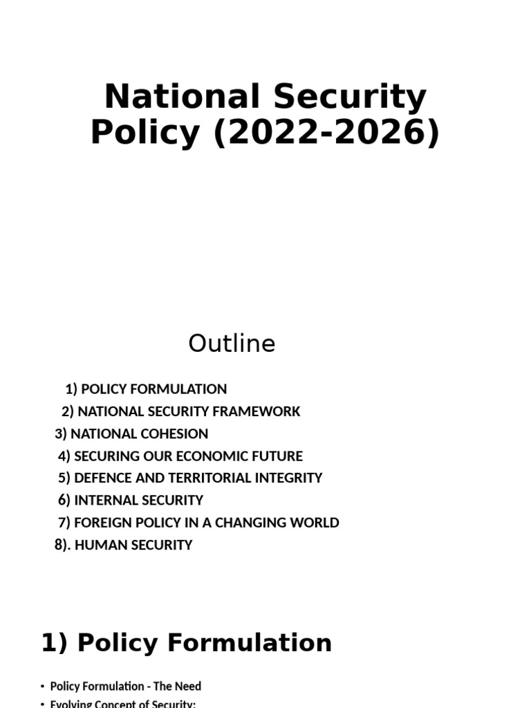 Pakistan National Security Policy 2022-2026 | PDF | Food Security ...
