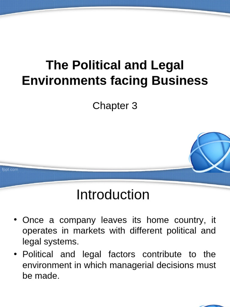 CH 3 Political and Legal Factors | PDF | Democracy | Political Ideologies