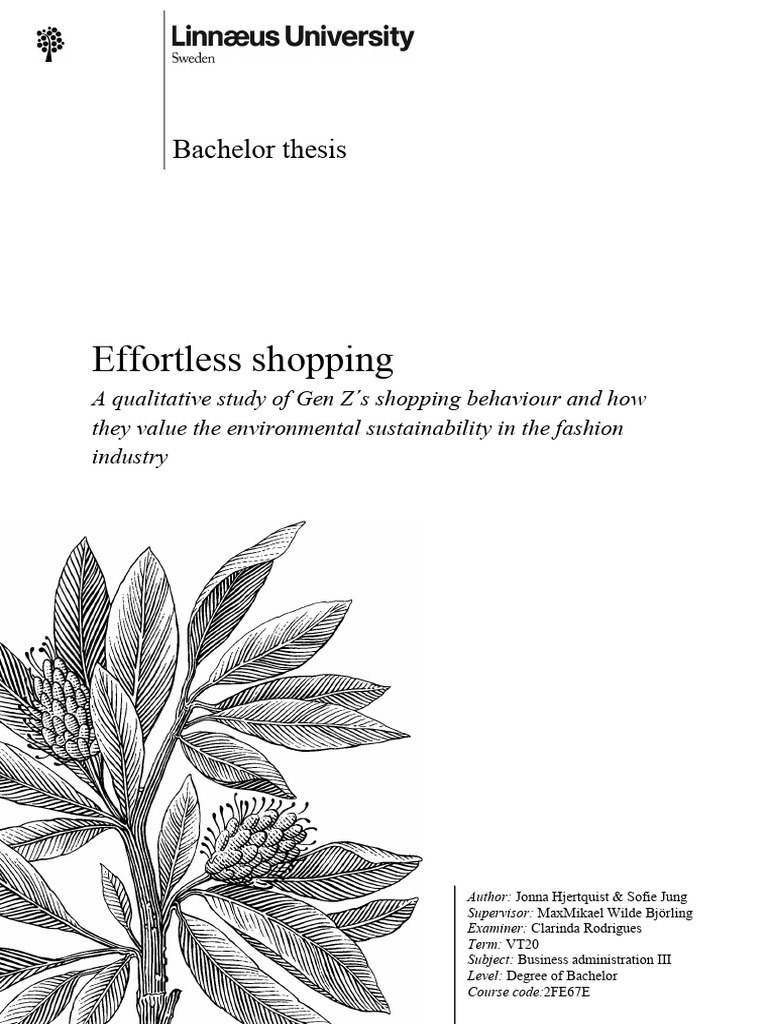 FULLTEXT01 | PDF | Sustainability | Consumer Behaviour