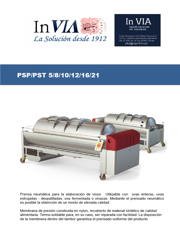 Prensa Neumática para Uva | PDF | Cambiar | Agua