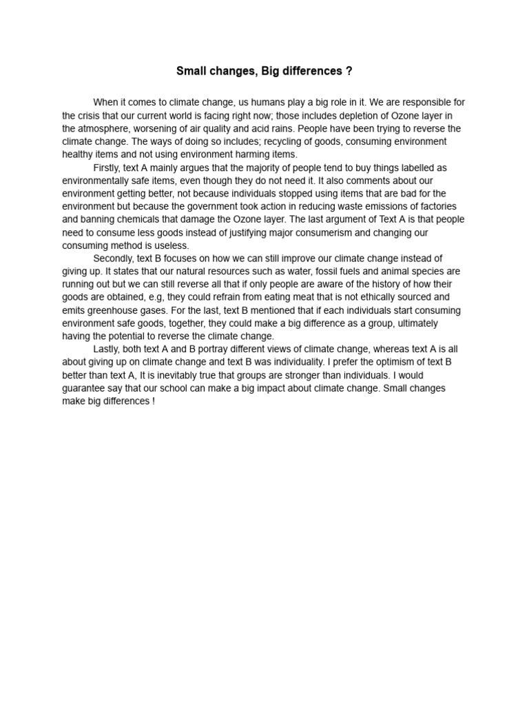 Small Changes, Big Differences | PDF