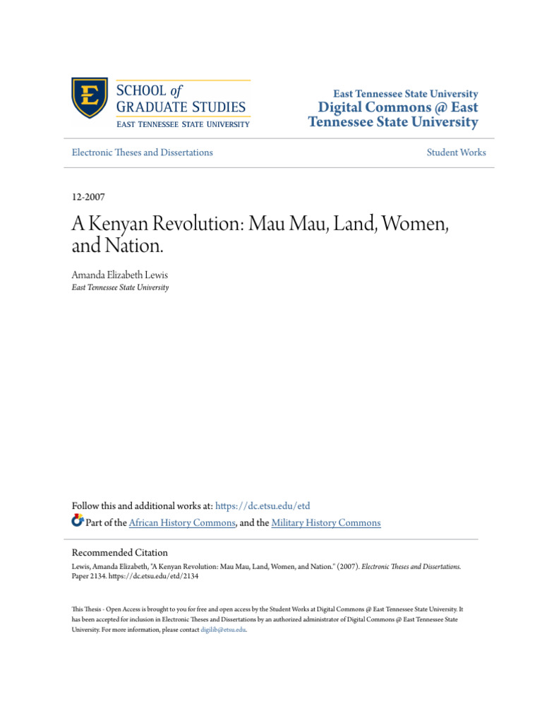 Kenyan Revolution: Mau Mau and Women | PDF | Kenya