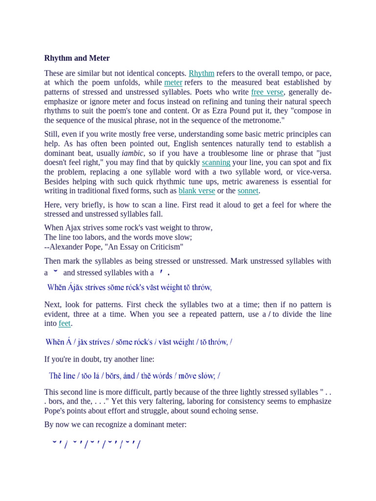 515911877-Rhythm-and-Meter | PDF | Metre (Poetry) | Poetry