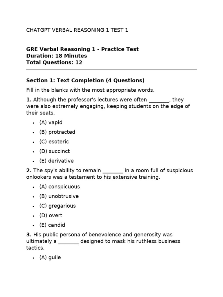 GRE Verbal Reasoning Practice Test | PDF | Economics | Keynesian Economics