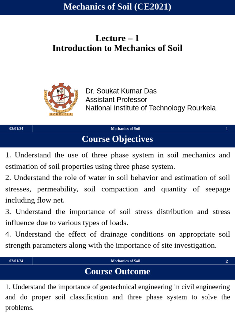 Lecture 1 Introduction | PDF | Soil Mechanics | Geotechnical Engineering