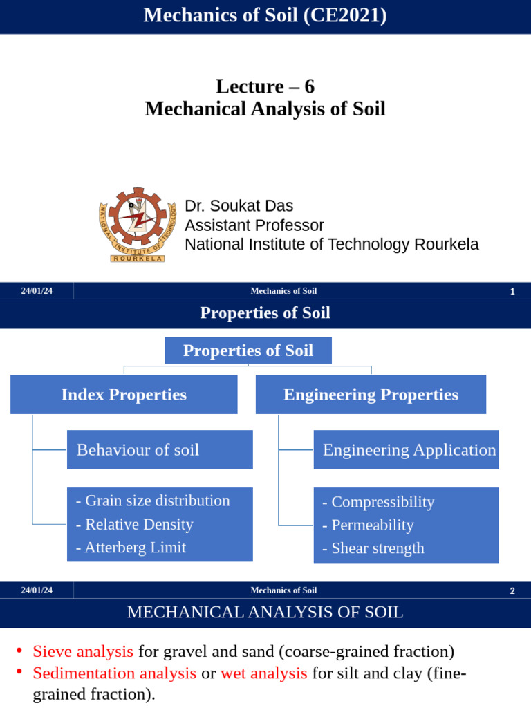 Lecture - 6 - Mechanical Analysis of Soil (Sieve Analysis) | PDF | Soil ...