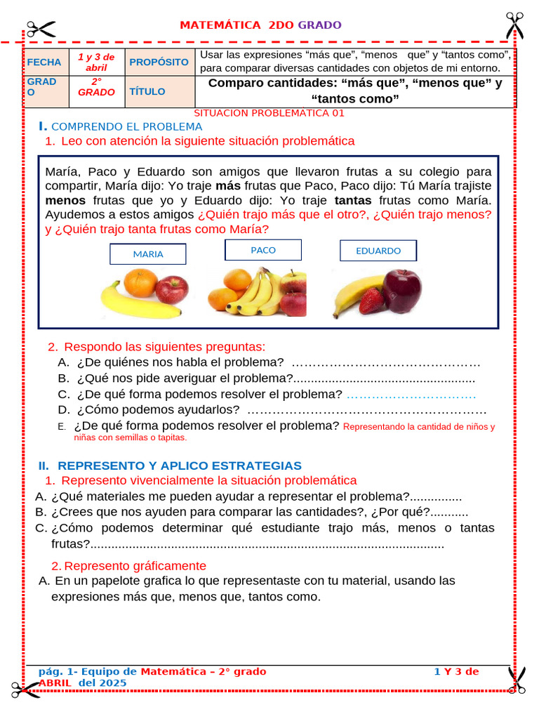 III 2g Mate Comparo Cantidades Ficha | PDF