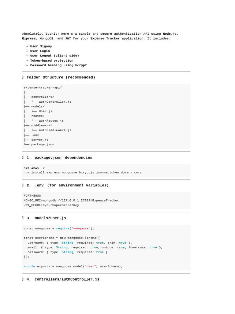 Noded Js expenseTrackerApi | PDF | Password | User (Computing)