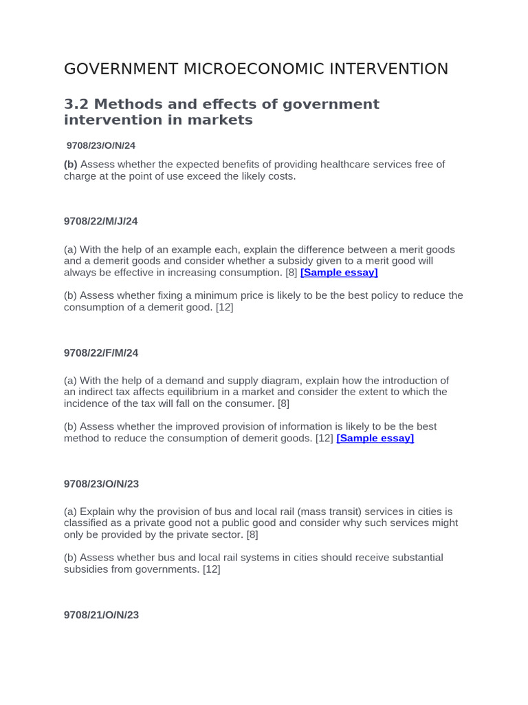 Government Microeconomic Intervention | PDF | Economic Inequality ...