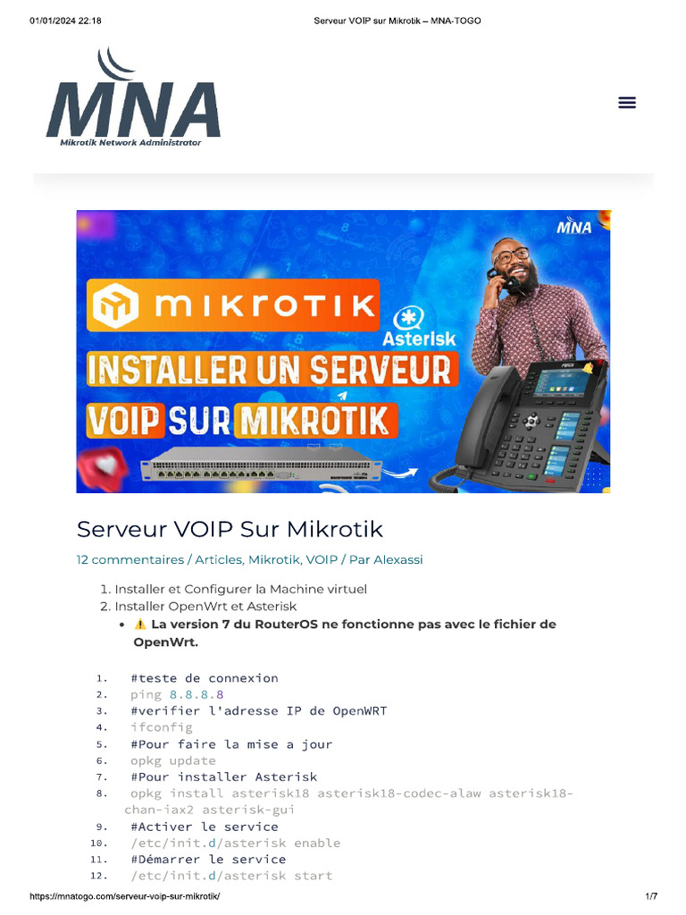 Serveur VOIP Sur Mikrotik - MNA-TOGO | PDF