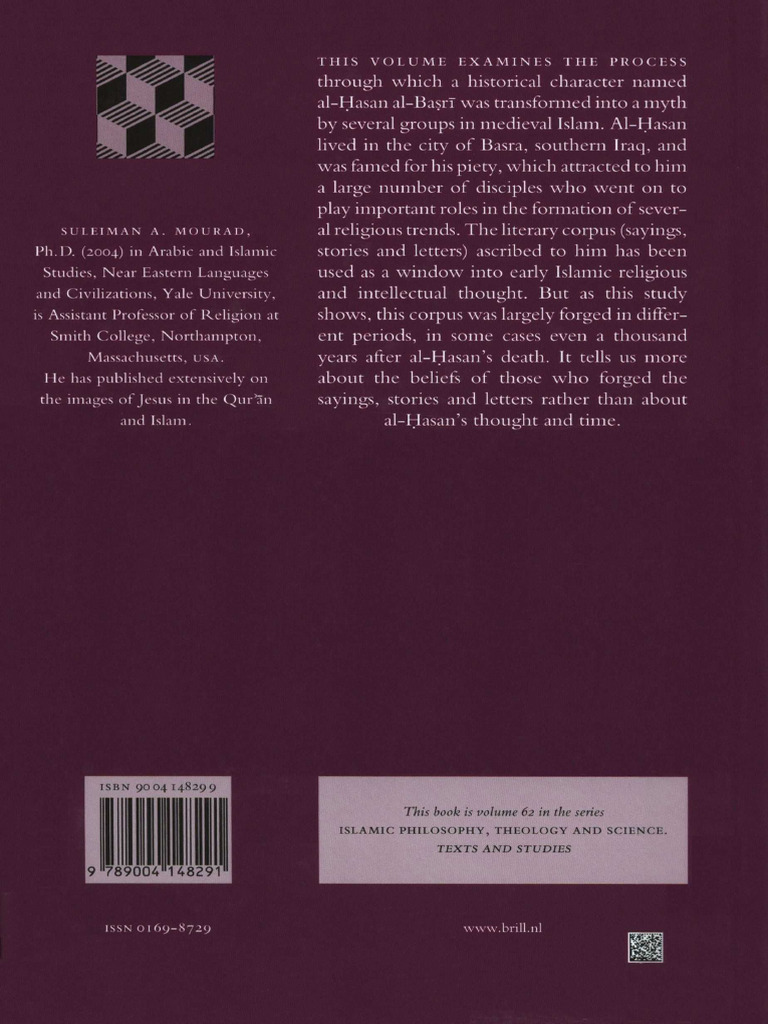 Early Islam Between Myth and History - Al-Hasan Al-Basri and The ...