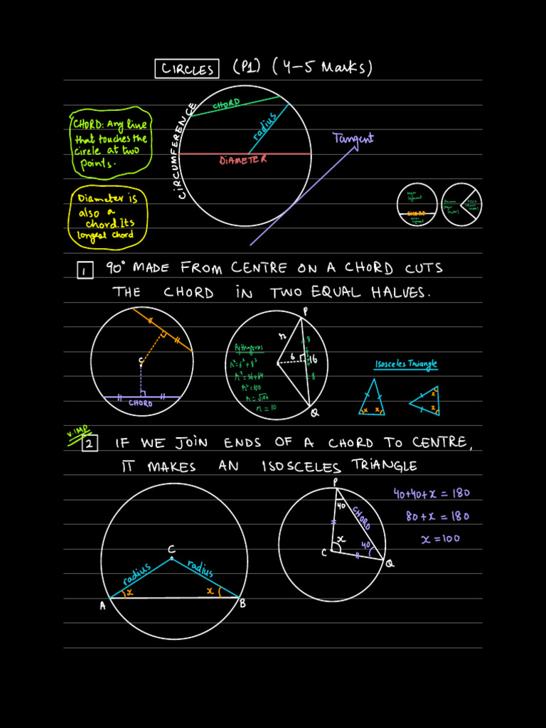 Circle Geometry Properties and Theorems | PDF | Circle | Geometry