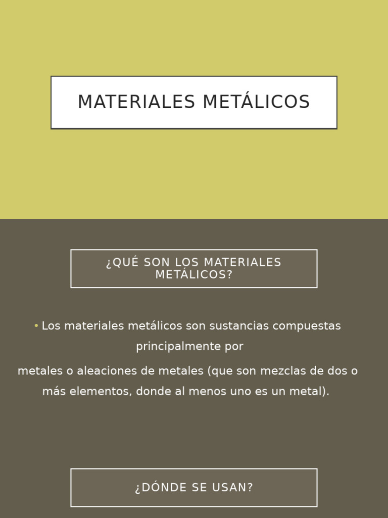 MATERIALES METÁLICOS | PDF