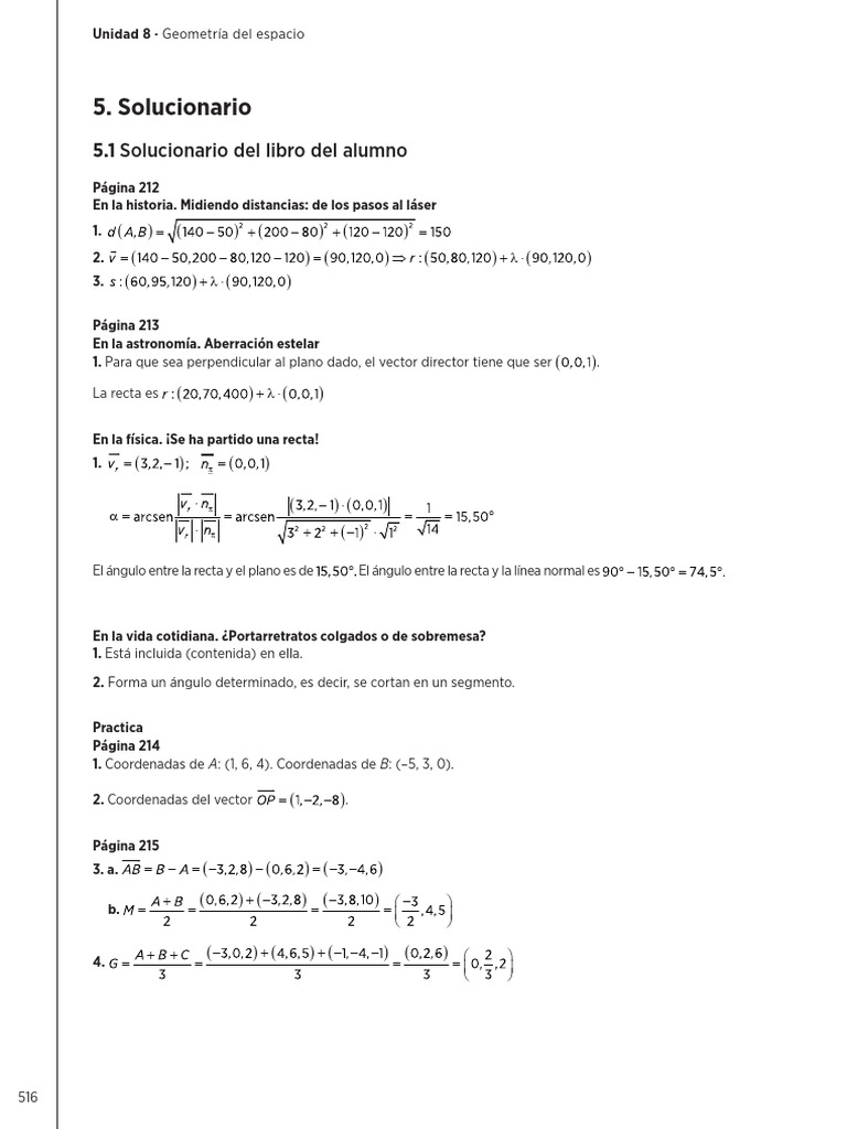 Soluciones T08 | PDF | Línea (geometría) | Vector Euclidiano